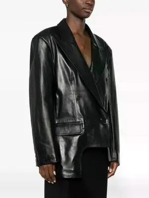 MEDEEA Asymmetric Leather Jacket