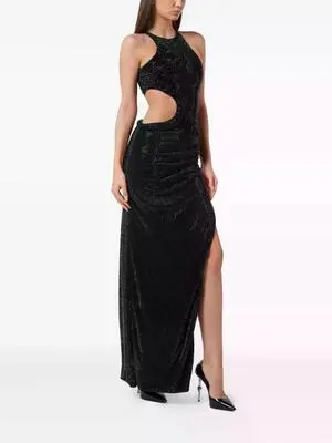 Philipp Plein Snake Print Embellished Dress