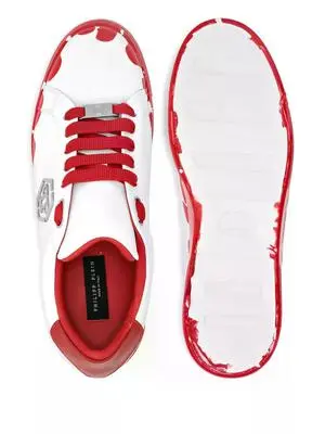 Philipp Plein Painted Leather Low-top Sneakers