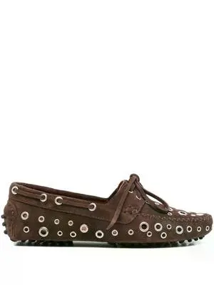 Gimaguas Eyelet Tie Loafers - Brown