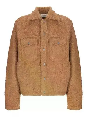 LANEUS Textured Button-fastening Shirt Jacket - Brown