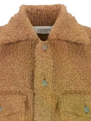 LANEUS Textured Button-fastening Shirt Jacket - Brown