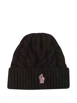 Moncler Cable-knit Beanie - Brown