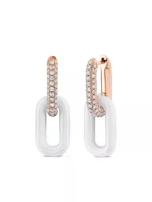 Shay 18k Rose Gold Diamond Earrings - Pink