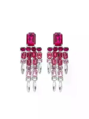 AREA Crystal Chandelier Earrings - Pink