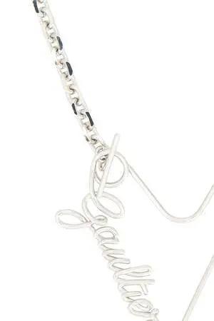 Jean Paul Gaultier Heart Safety Pin Chain Necklace - Silver