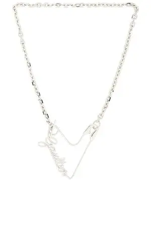JEAN PAUL GAULTIER Heart Safety Pin Chain Necklace - Silver