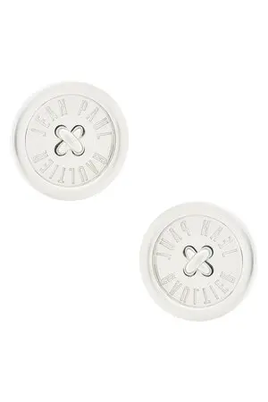 Jean Paul Gaultier Button Stud Earrings - Silver