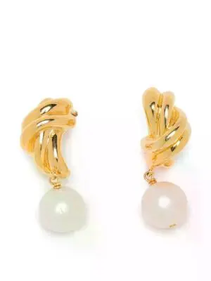 Completedworks Knotted Pearl-pendant Earrings - Gold
