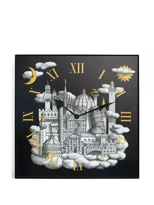 FORNASETTI Architectural-motif Wall Clock - Black