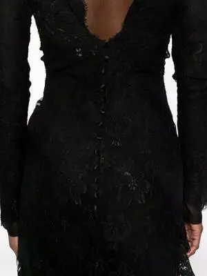 Saint Laurent Lace Ruffled Dress