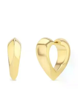 Lizzie Mandler 18k Yellow Heart Huggie Earrings - Gold