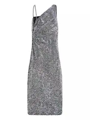 AREA Sequin Gown With Crystal Straps