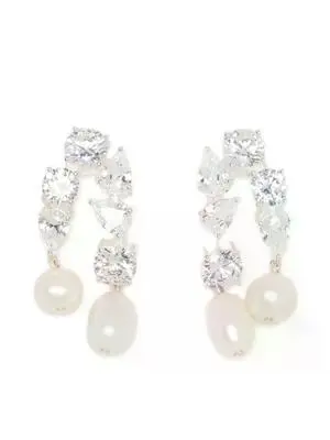 Completedworks Cascading Pearl Drop Earrings - Silver