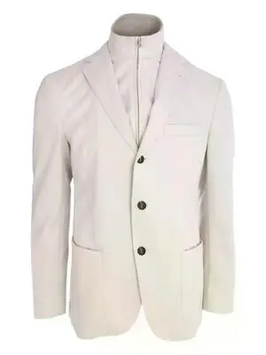 Eleventy Layered Single-breasted Blazer - Neutrals