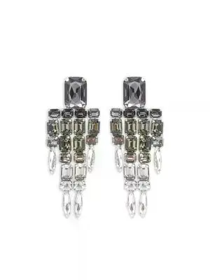AREA Crystal Chandelier Earrings - Grey