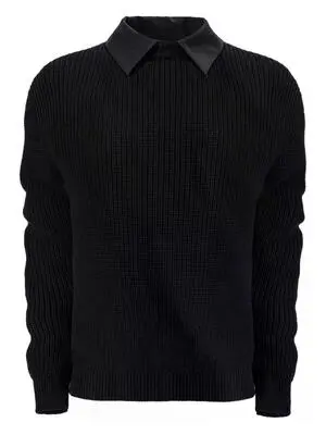 MEDEEA Collared Knit Sweater