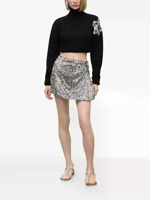 AREA Crysta-cluster Sequin Mini Skirt