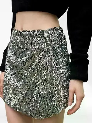 AREA Crysta-cluster Sequin Mini Skirt