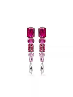 AREA Crystal Drop Earrings - Pink