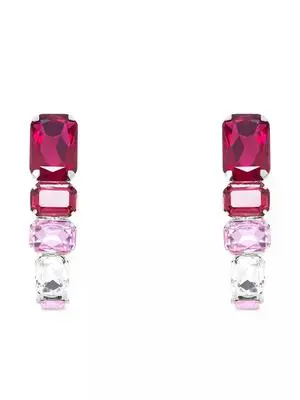 AREA Crystal Wrap Earrings - Pink