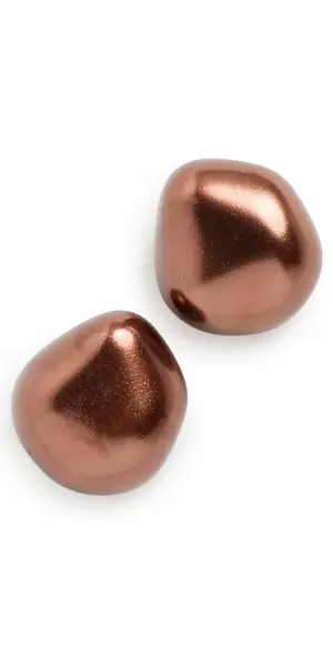KENNETH JAY LANE Nugget Pierced Earrings - Copper Pearl