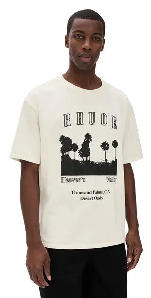 Rhude Thousand Palms Tee - Vintage White/black