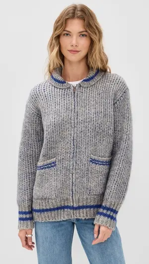 BAILEY ROSE Apres Ski Collared Zip-up Sweater
