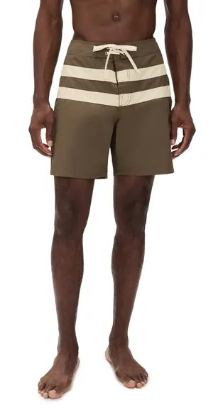 RHYTHM Twin Fin Swim Trunks - Earth