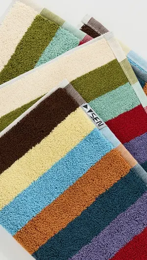 DUSEN DUSEN Striped Terry Cloth Bathmat