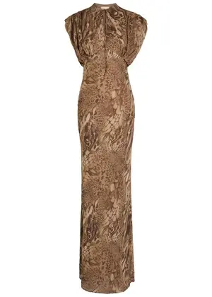 De La Vali Draped Chiffon Maxi Dresses