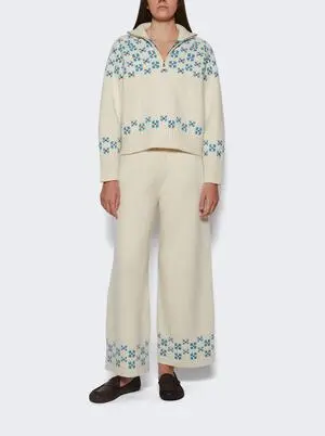Calle Del Mar Winter Fair Isle Pant - Natural