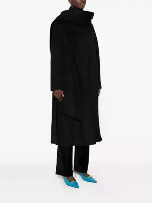 FORTE_FORTE Funnel-neck Virgin Wool-blend Coat