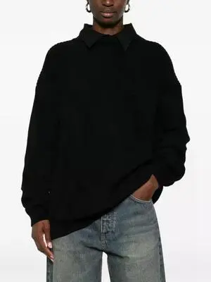 MEDEEA Collared Cotton Sweater