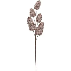 STORIED HOME Foam Pinecone Stem With Faux Pearls - Rose Gold