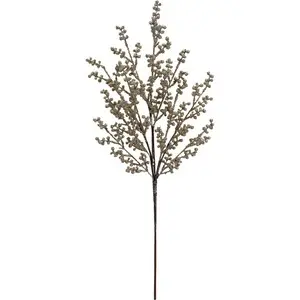 STORIED HOME Faux Berry Stem - Silver