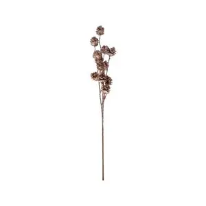 STORIED HOME Plastic Pinecone Stem, Ice Finish - Copper