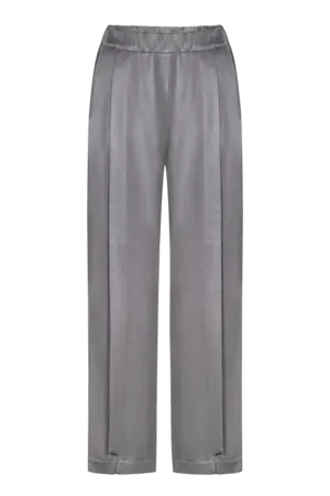 UNTITLED IN MOTION Pluos Relaxed-Fit Silky Trousers Graphite