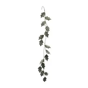 STORIED HOME Faux Leaf Garland With Glitter - Mint