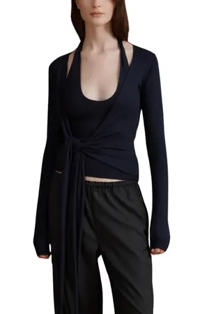 VIR VITA Margot Wrap Top Midnight