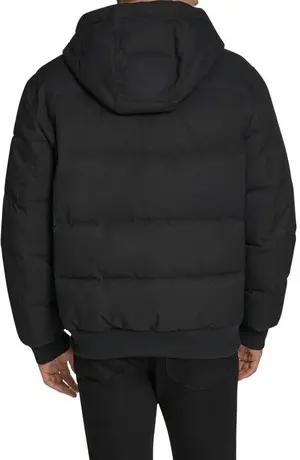 LEVI'S Quilted Puffer Hoodie Bomber Jacket - Black