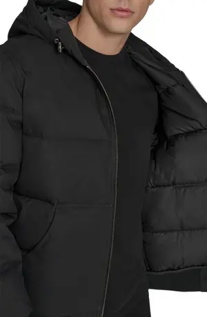 LEVI'S Quilted Puffer Hoodie Bomber Jacket - Black