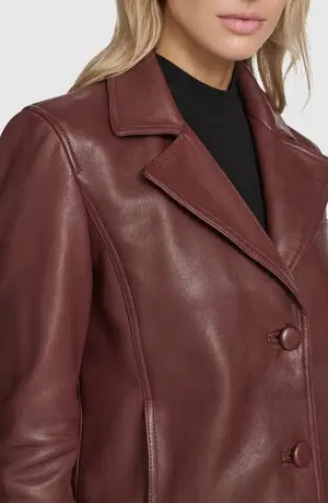Andrew Marc Paluma Leather Jacket - Ruby