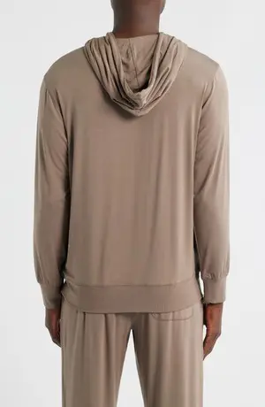 Daniel Buchler Sleek Pajama Hoodie - Brown