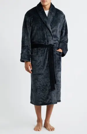 Daniel Buchler Diamond Jacquard Robe - Black