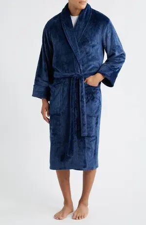 Daniel Buchler Diamond Jacquard Robe - Navy