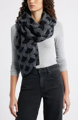 NORDSTROM Print Wool & Cashmere Scarf