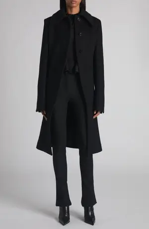 Alexander McQueen T-bar Wool & Cashmere Cutaway Coat