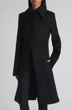 Alexander McQueen T-bar Wool & Cashmere Cutaway Coat