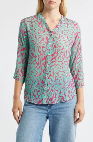 Apny Mandarin Collar Shirts For Women